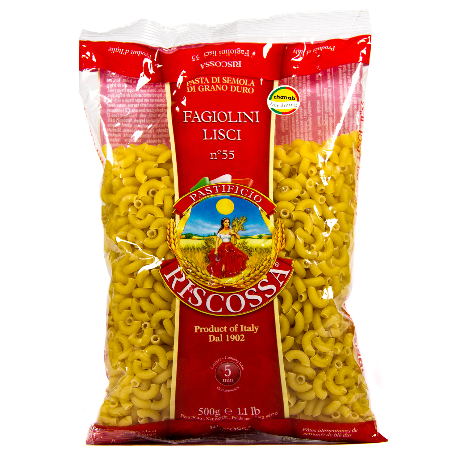 Riscossa Fagiolini Lisci Macaroni Pasta 500g - Chenab Gourmet