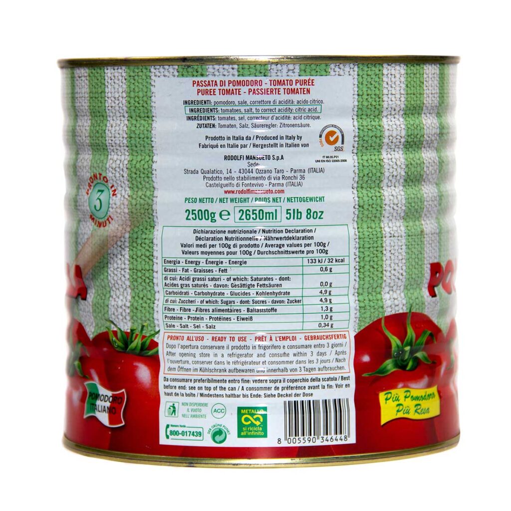 Rodolfi Tomato Puree Traditional Crushed Tomato, 400g - Chenab Gourmet