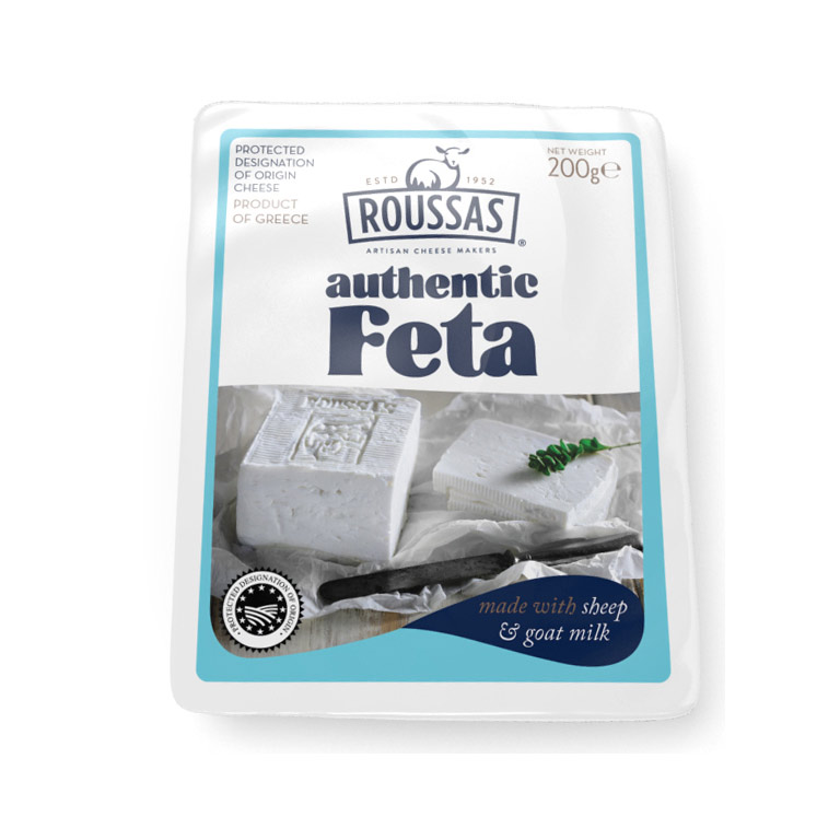 Roussas Authentic Feta Cheese, 200g - Chenab Gourmet