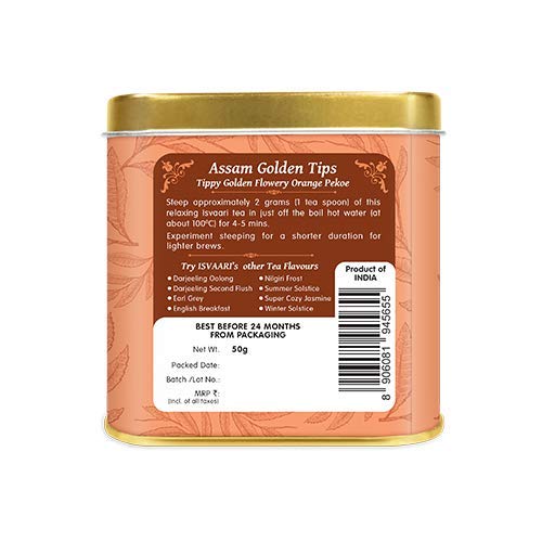 Isvaari Assam Golden Tips Tea, 50g - Chenab Gourmet