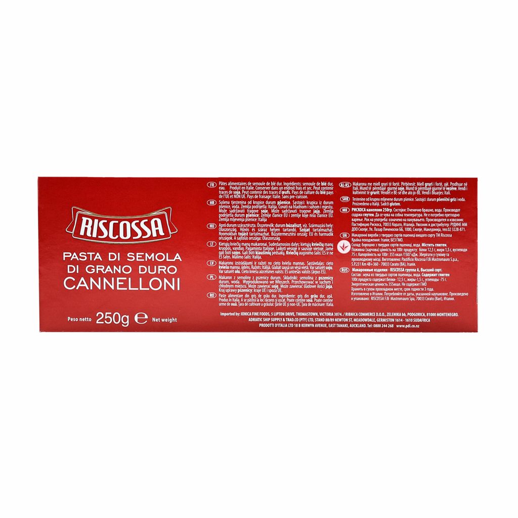 Riscossa Cannelloni Pasta 250g – Authentic Italian Pasta