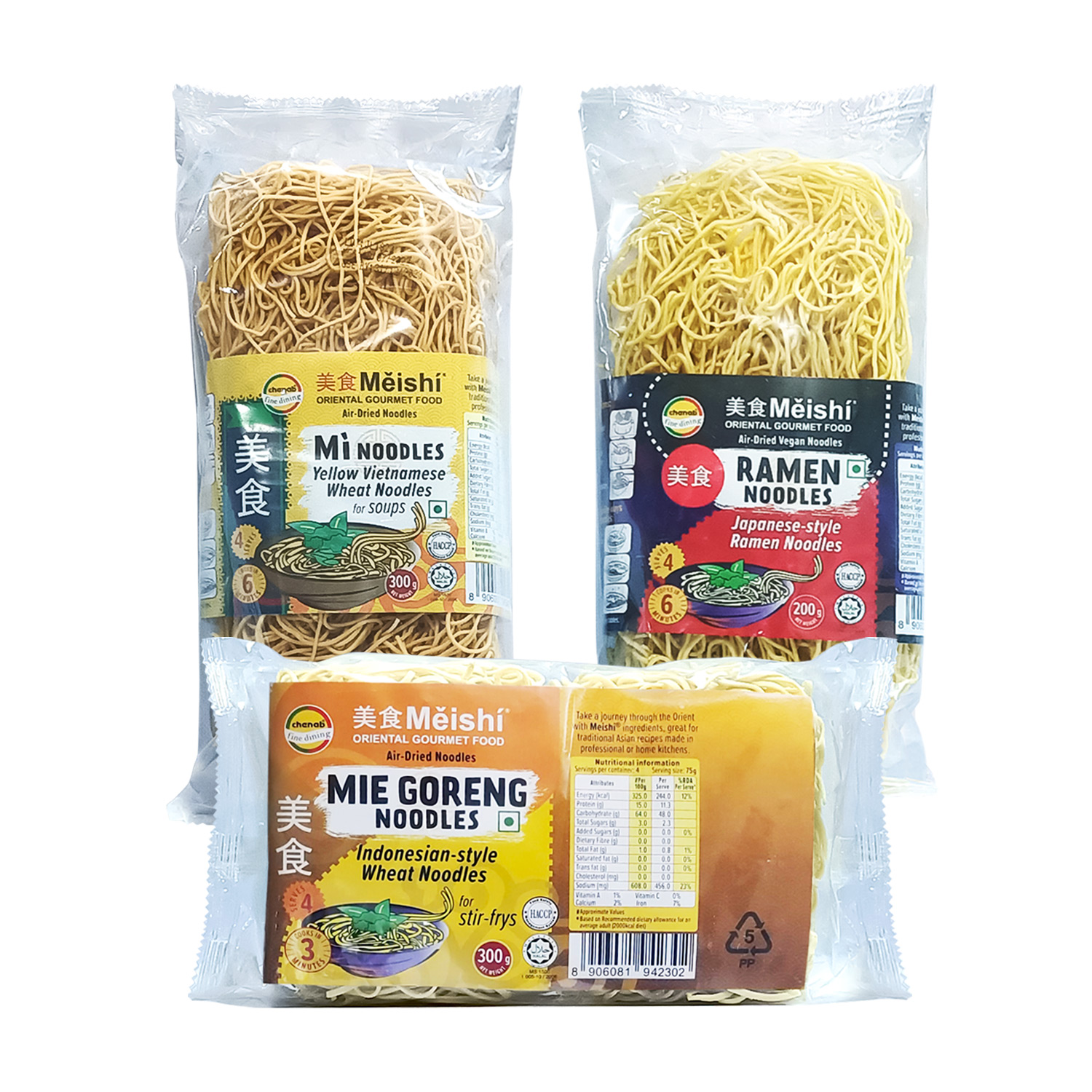 Meishi Noodles Combo Pack (Ban Mien Handcut Hakka Fine Noodles And Mie ...